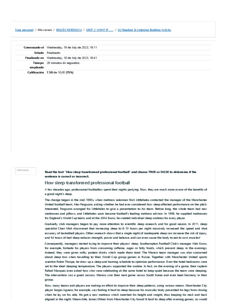 U2 Reading & Listening Building Activity - Revisión Del Intento - pdf1 | PDF