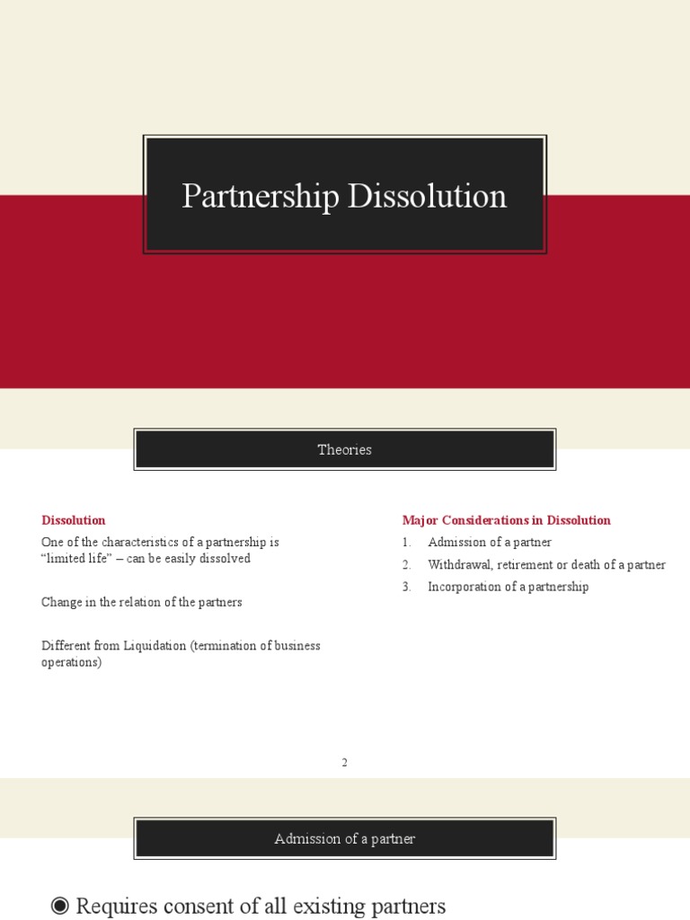 Dissolution | PDF | Partnership | Interest