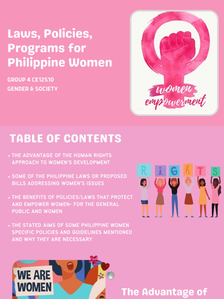 Laws, Policies, Programs For Philippine Women Group 4 G&S | PDF