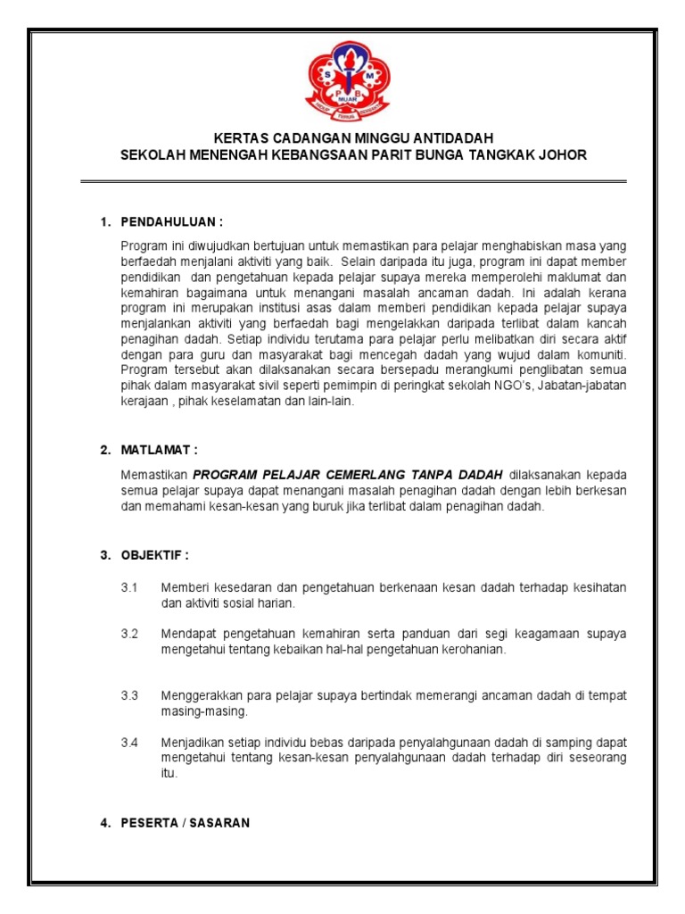 Kertas Cadangan Antidadah | PDF