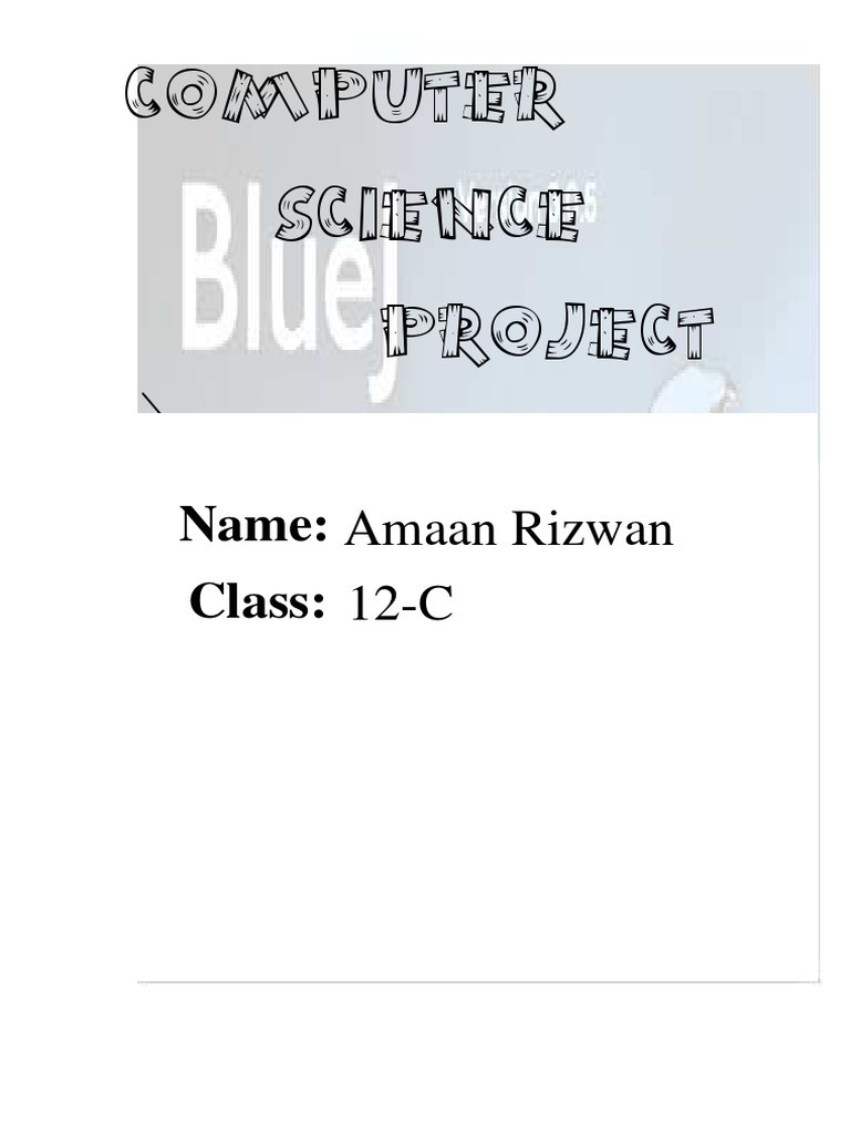 Computer Project Pdf Constructor Object Oriented Programming Programming