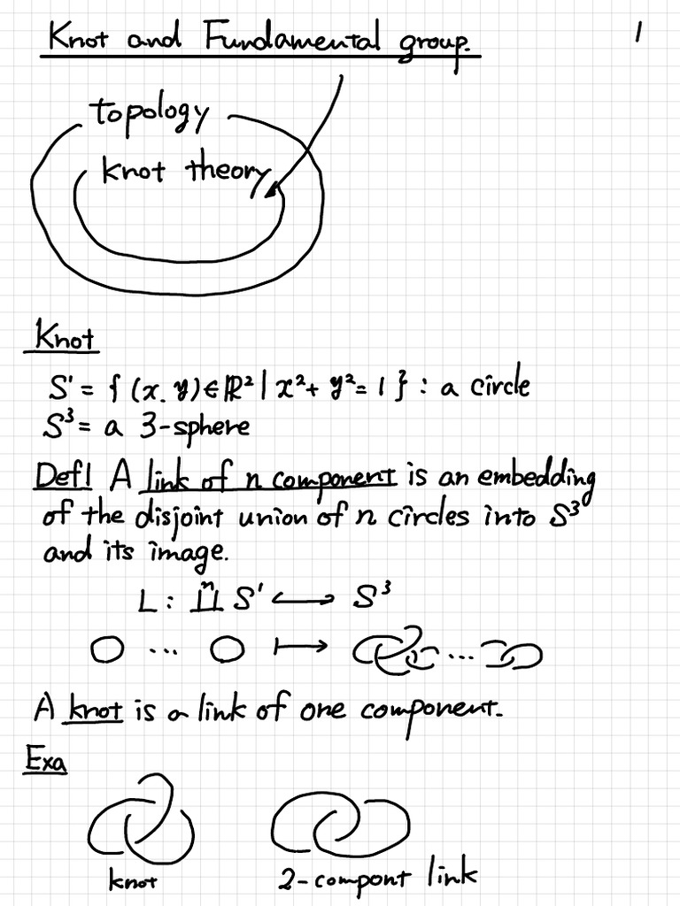 Knot Theory Class Note Part 1 | PDF