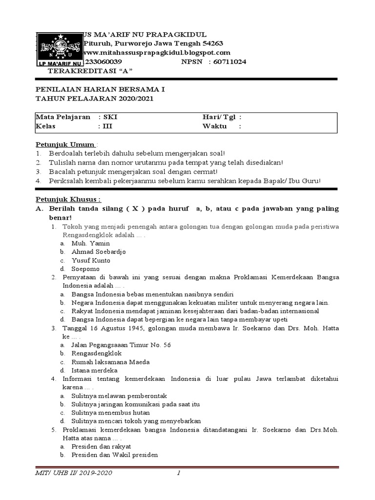 Soal Tema 6 Kelas 6 | PDF