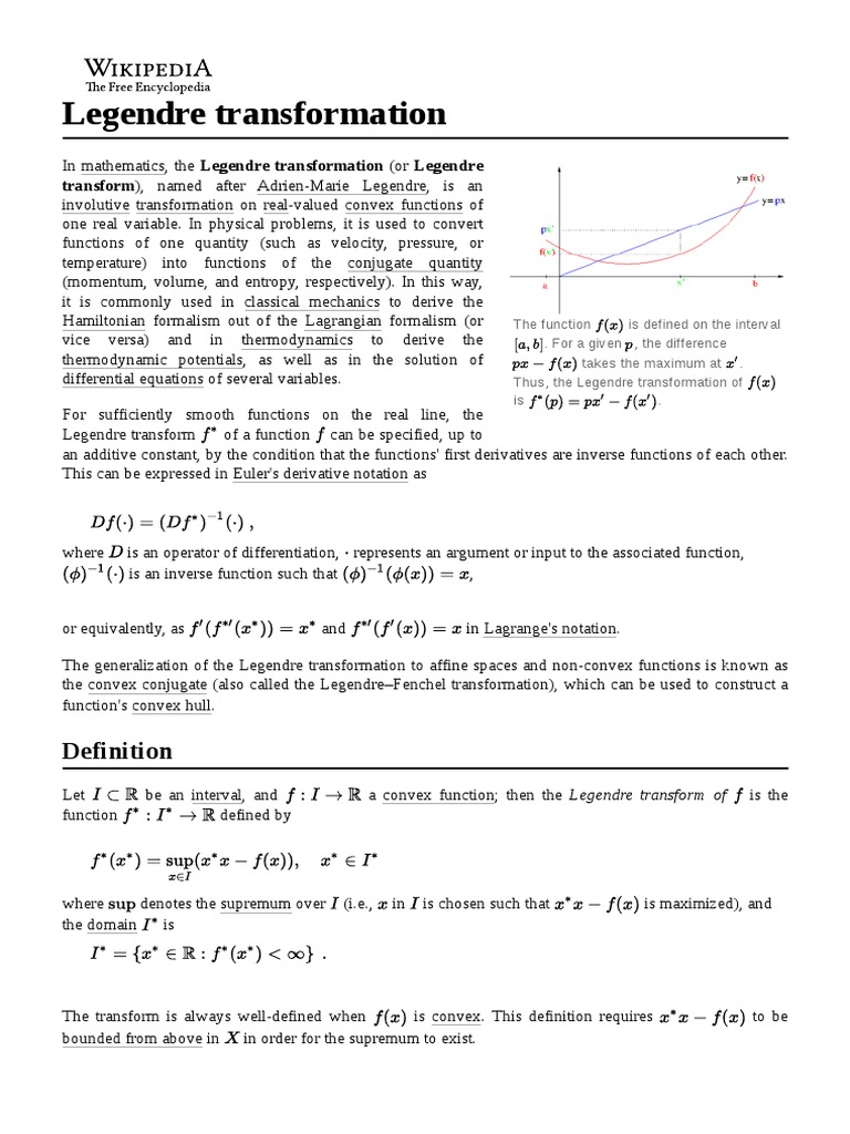 Legendre Transformation | PDF