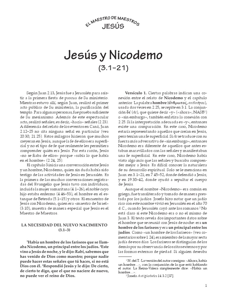 Jesus y Nicodemo | PDF | Jesús | Bautismo