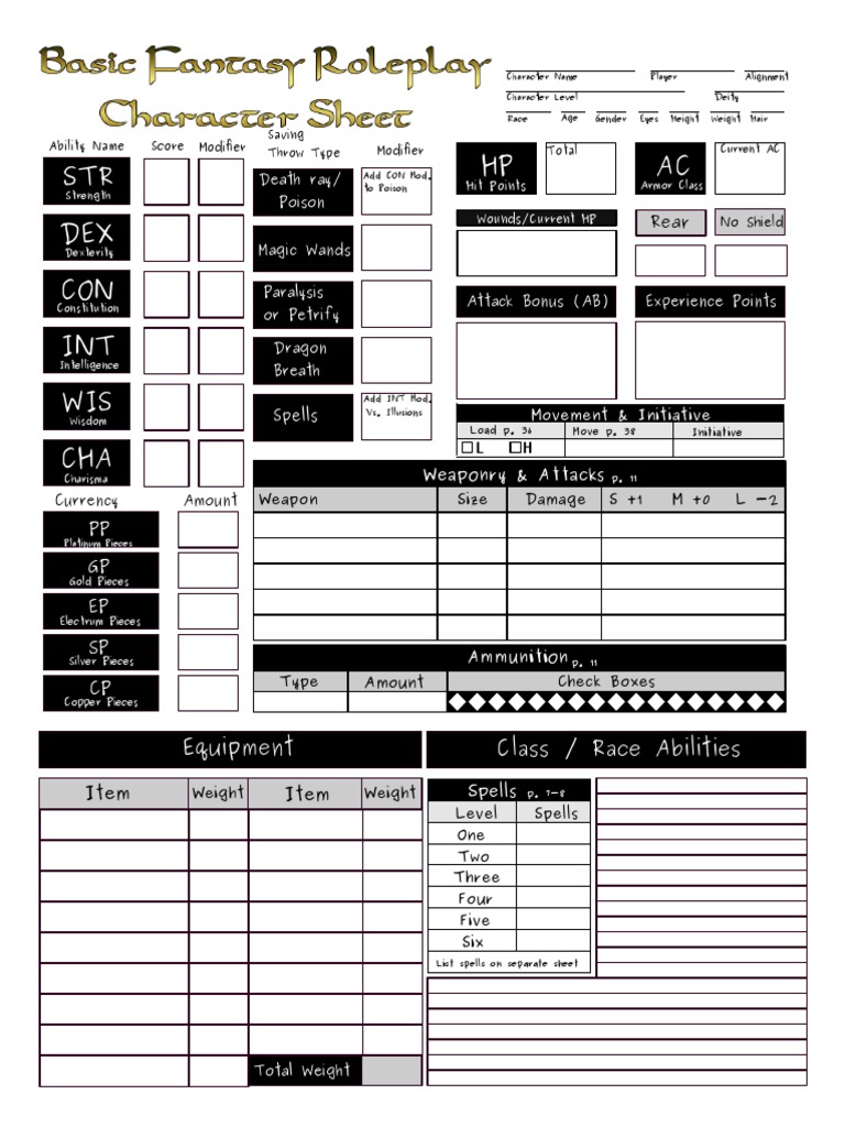 RPG Character Sheet Guide | PDF | Gaming | Role Playing Games