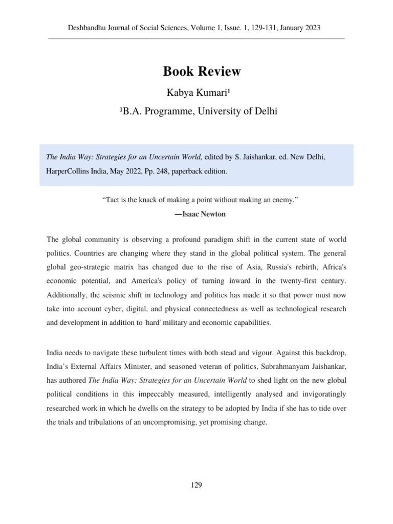 The India Way: Foreign Policy Insights | PDF