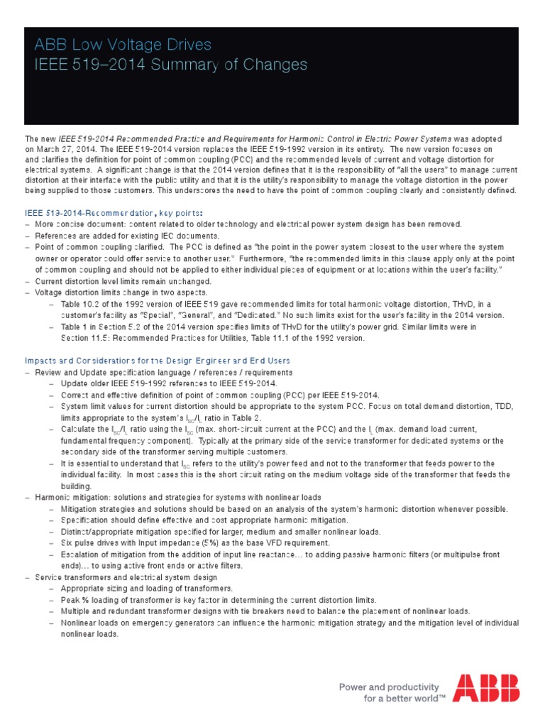 IEEE 519-2014 Harmonic Control Update | PDF | Technology & Engineering