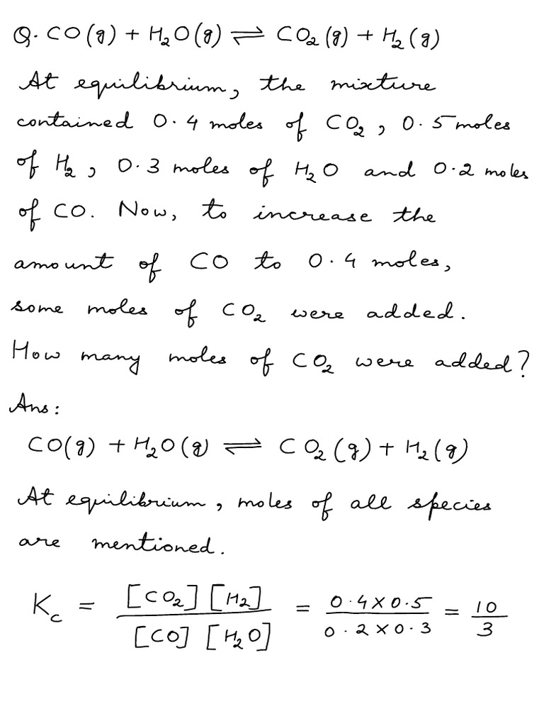 Miscellaneous Questions On Chemical Equilibrium | PDF