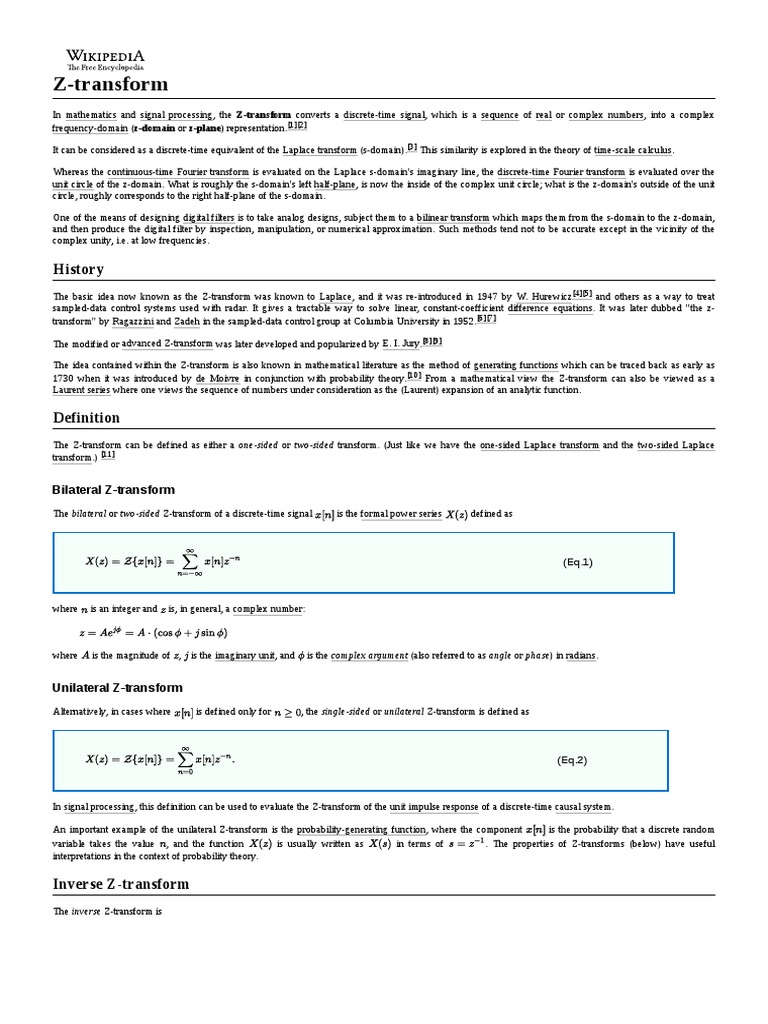 Z Transform | PDF