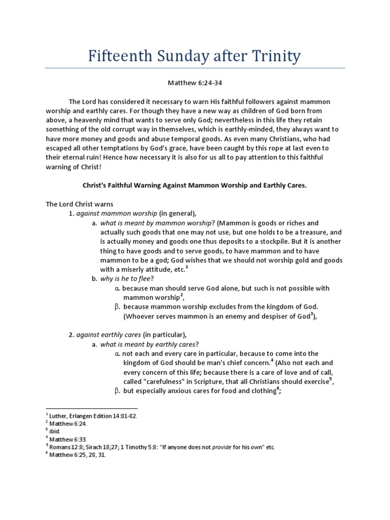 Fifteenth Sunday After Trinity (1879) | PDF | Trinity | Gospel Of Matthew