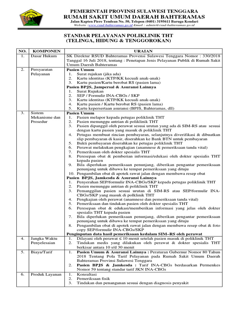 Poliklinik THT | PDF