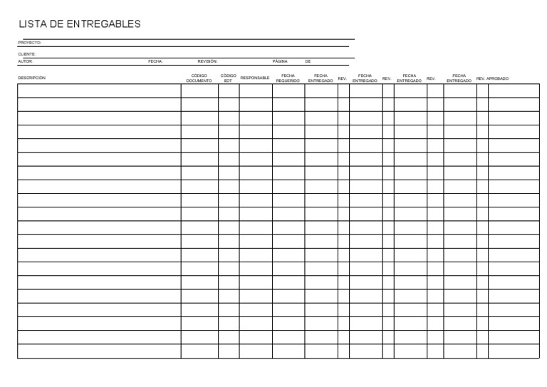Lista de Entregables del Proyecto | PDF