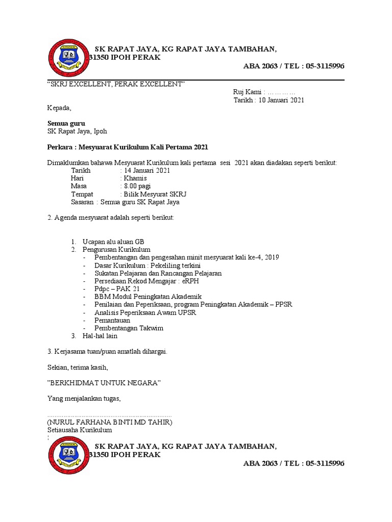 NOTIS MESYUARAT | PDF