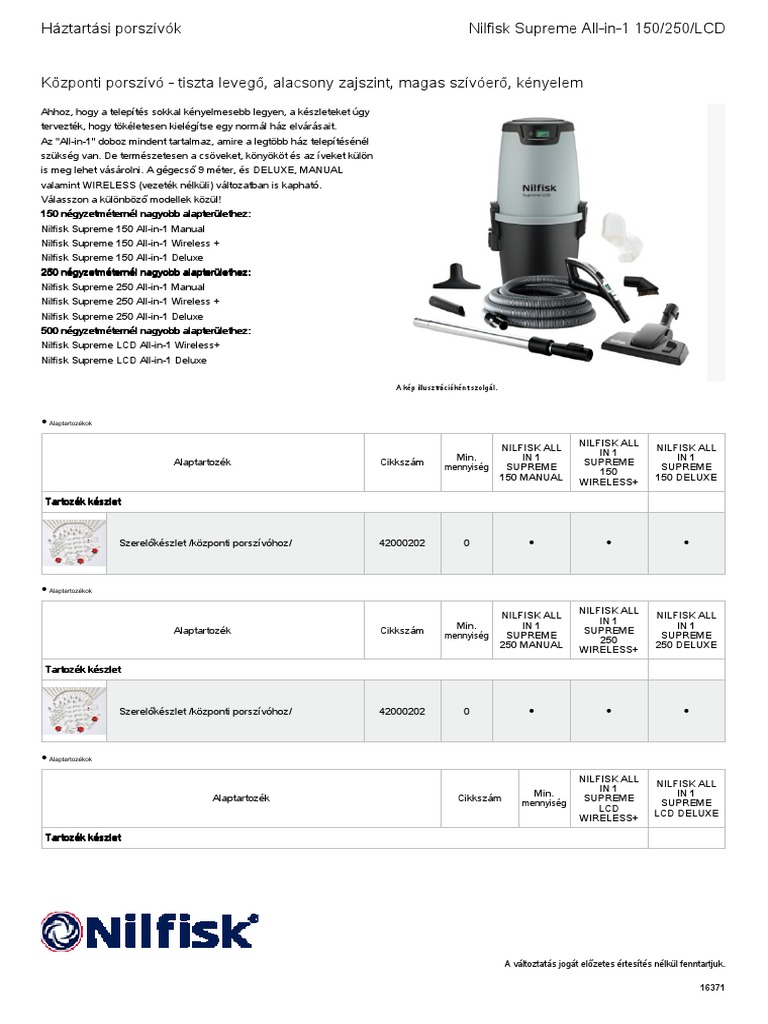 Nilfisk All in 1 Supreme 150 Manual | PDF