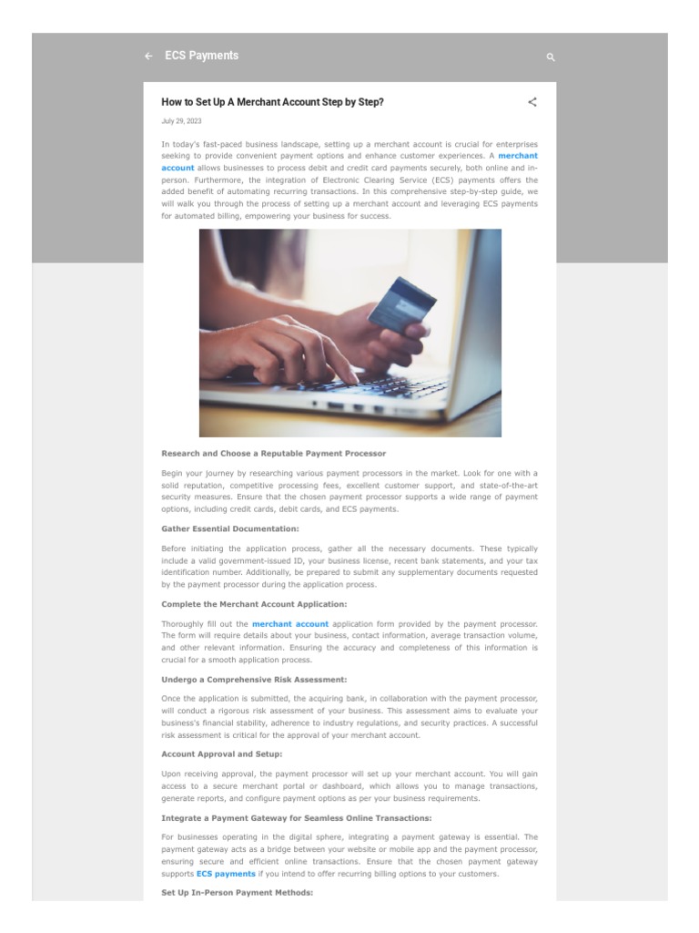 Merchant Account Setup Guide | PDF
