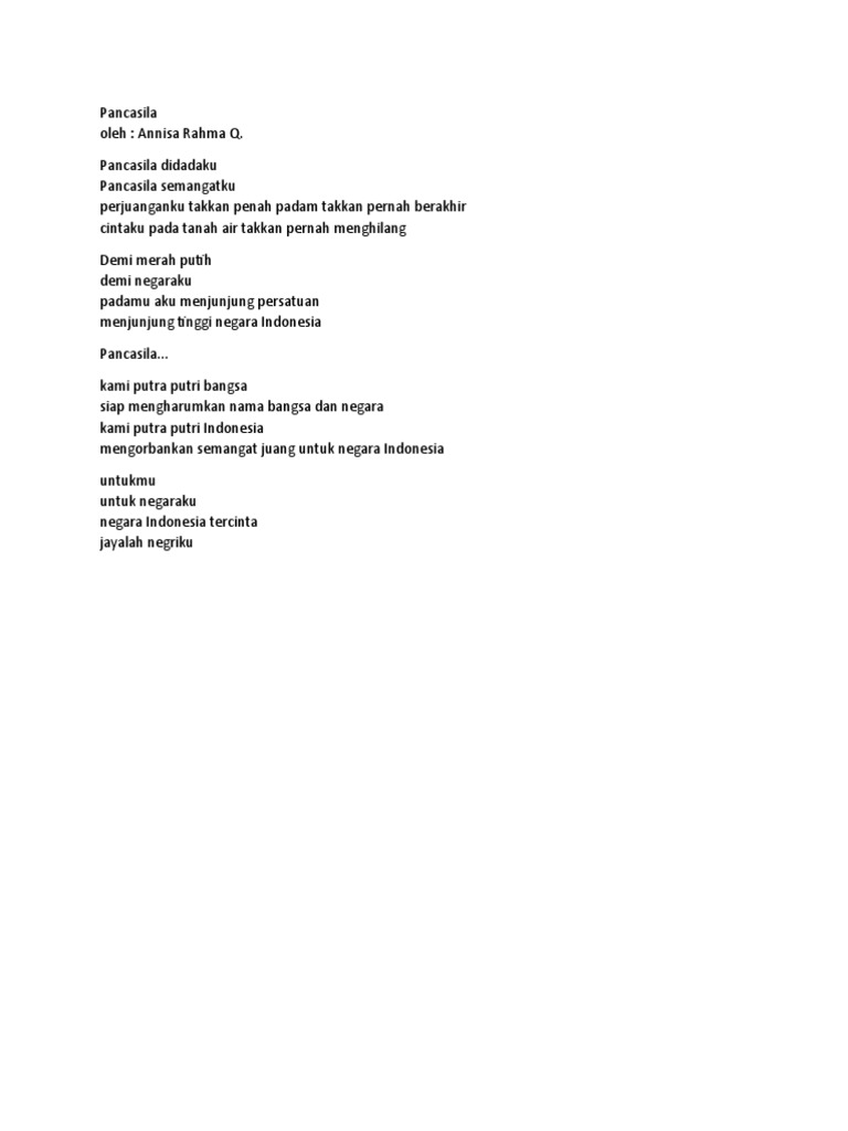 Puisi Pancasila | PDF