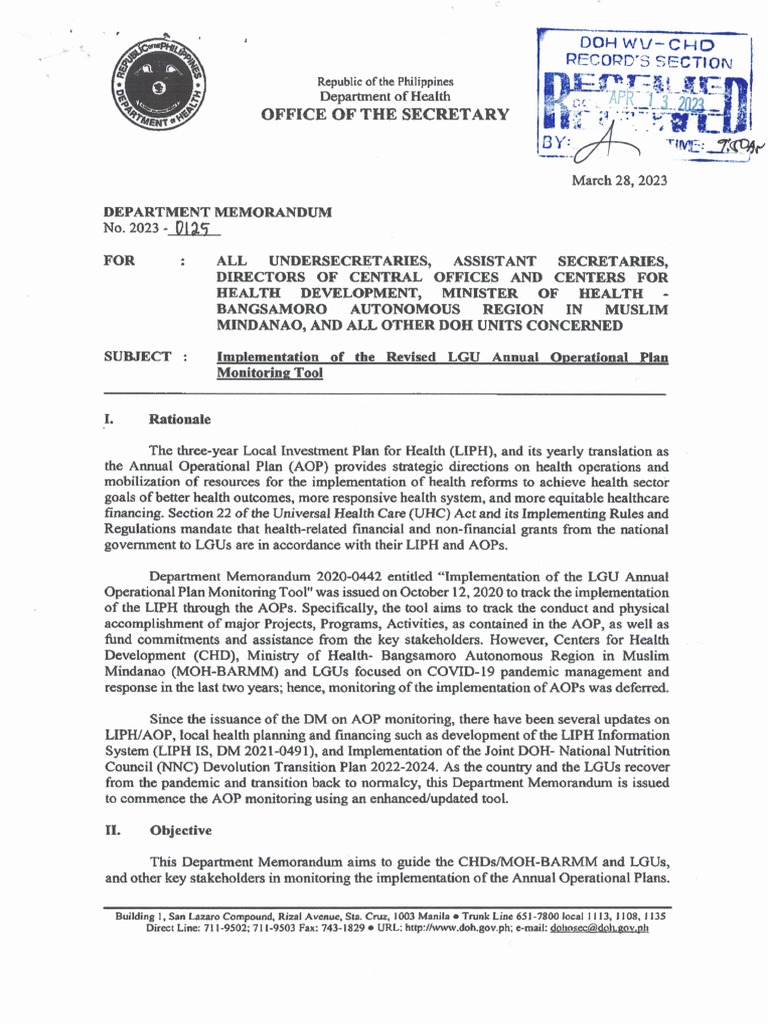 Revised LGU AOP Monitoring Tool04192023 1 | PDF
