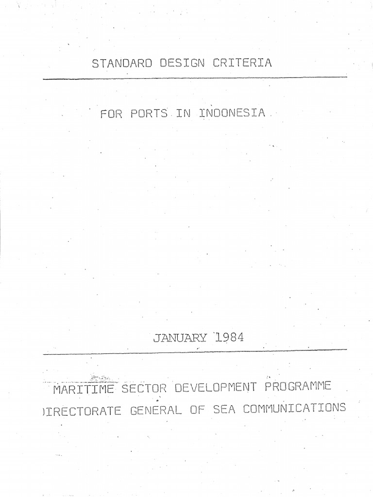 Standard Design Criteria (Indonesia Port) | PDF