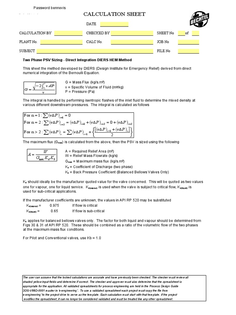 BECHTEL Company Two-Phase PSV Sizing | PDF