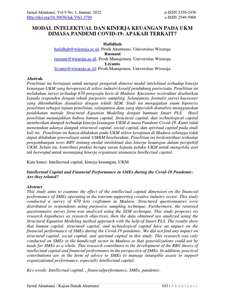 UKM, Modal Intelektual, dan Kinerja Keuangan | PDF