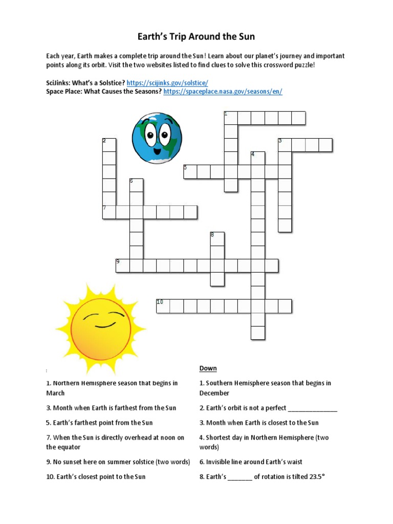 Earth's Seasons Crossword Puzzle | PDF