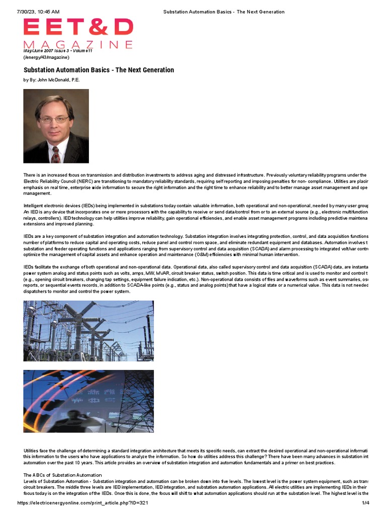 Substation Automation Basics - The Next Generation | PDF