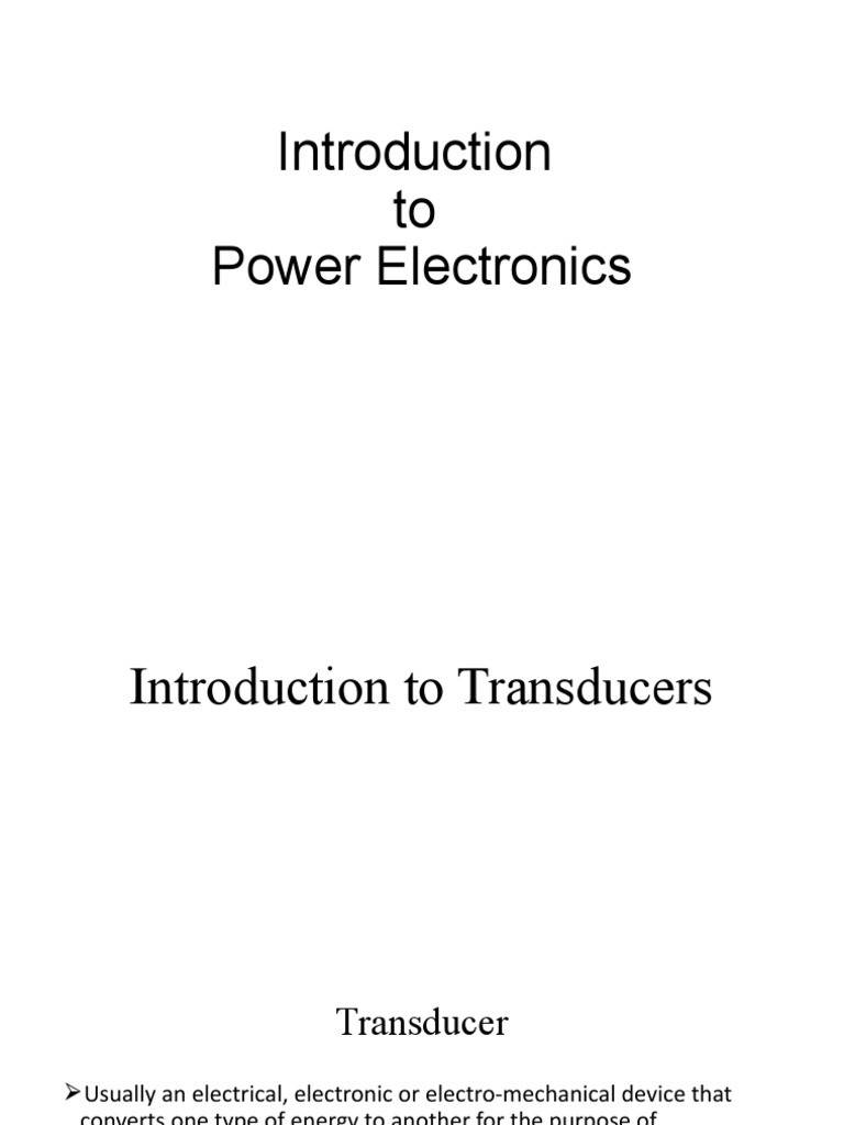 Transducer & Thyristor (Intro) | PDF | Diode | Electronics