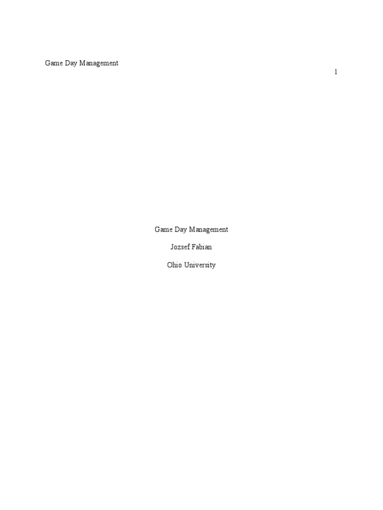 Game Day Management | PDF | Association Football | Thought