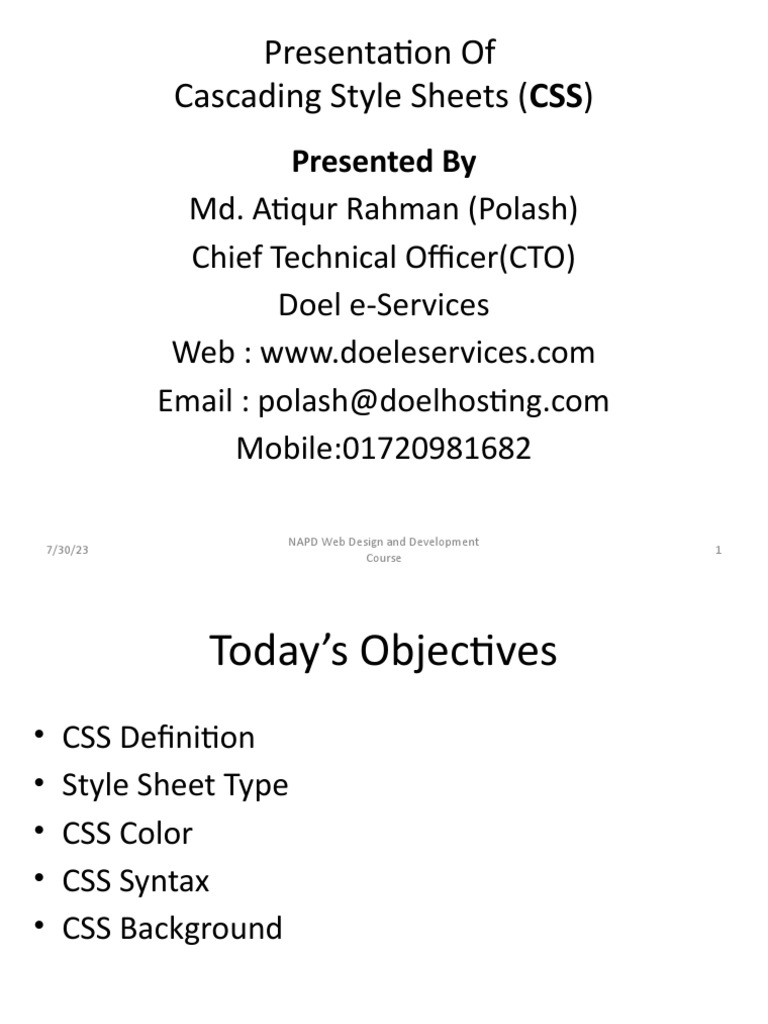 Presentation Of Cascading Style Sheets Css Pdf