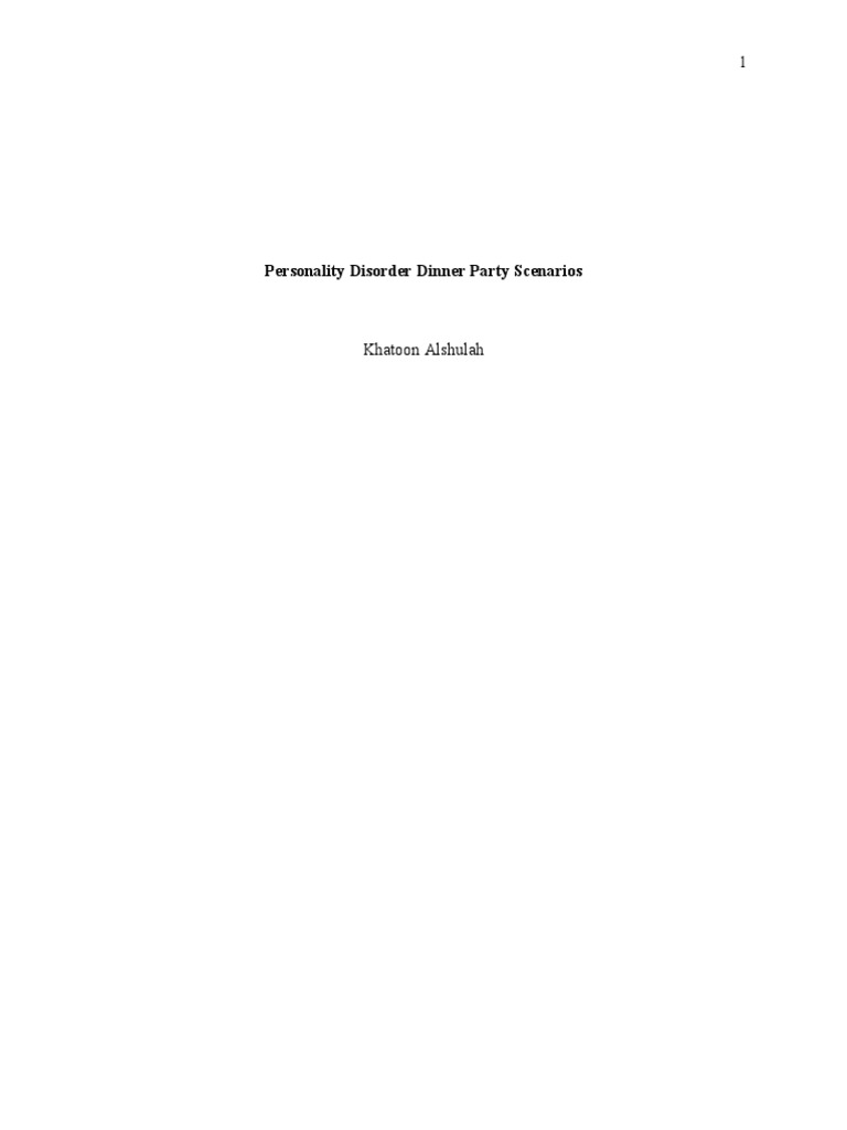 Dinner Party Scenarios of Personality Disorders | PDF | Self-Improvement