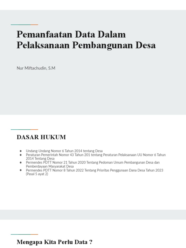 Pemanfaatan Data Dalam Pembangunan Desa | PDF