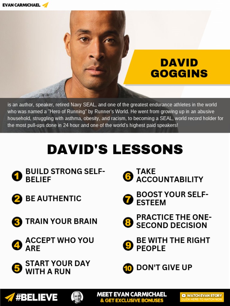 Learn To BELIEVE in Yourself and You LL Become UNSTOPPABLE David ...