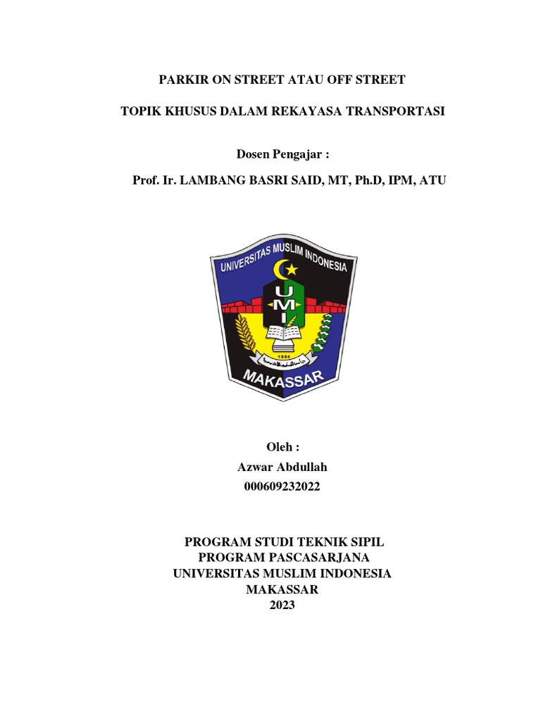 Azwar Abdullah (Topik Khusus Rek. Transportasi) | PDF