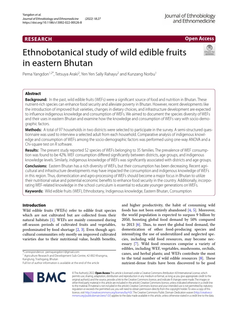 Yangdon Et Al-2022-Journal of Ethnobiology and Ethnomedicine | PDF