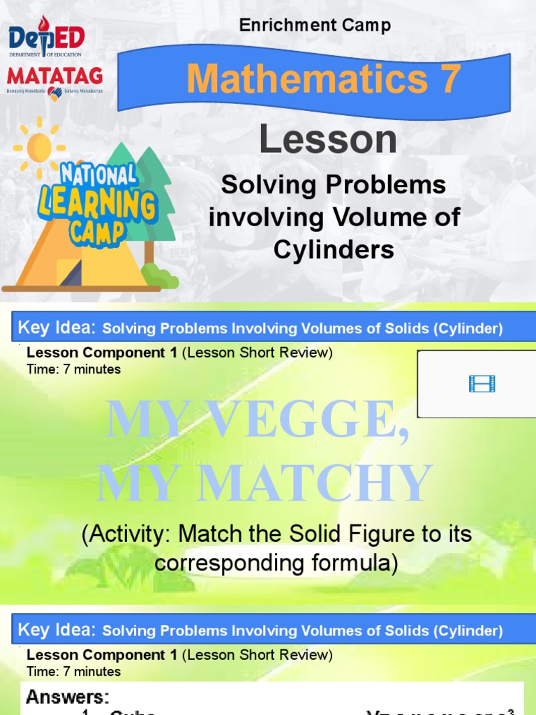 Math Lesson Cylinders | PDF