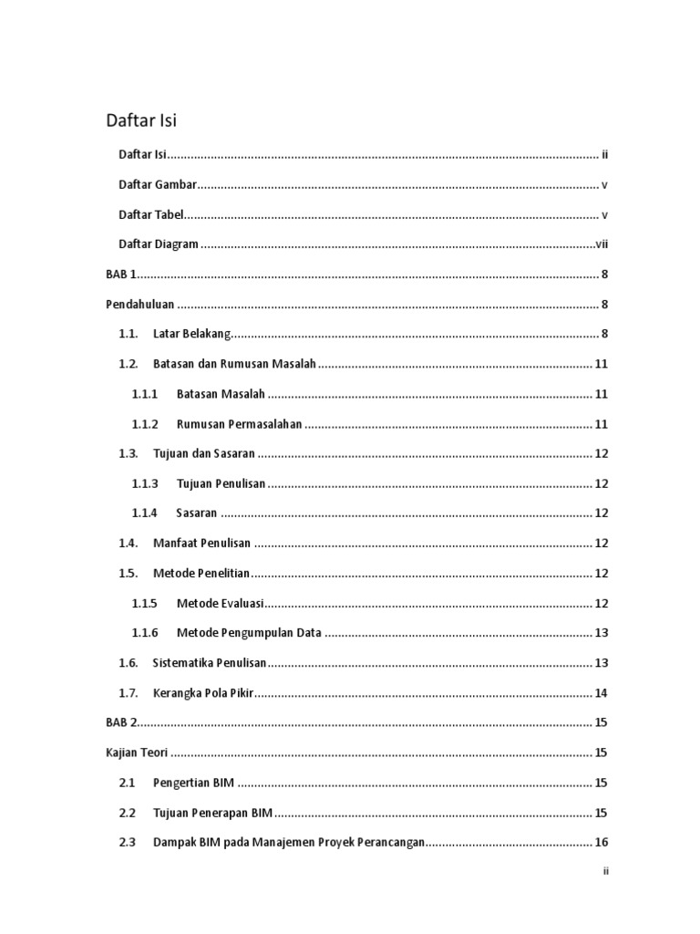 03-Daftar Isi, Gambar, Tabel, Dan Diagram (1) | PDF