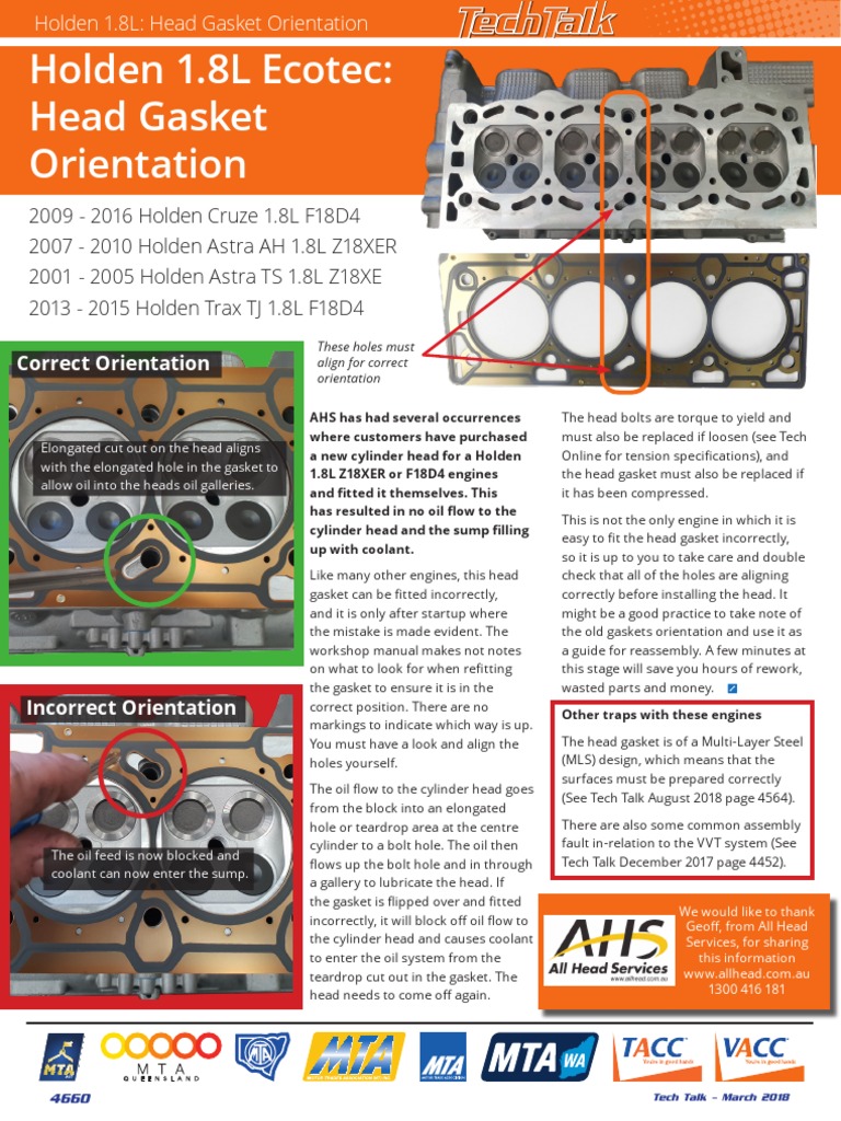 Z18XE-Tech-Talk-1 - Head Gasket | PDF