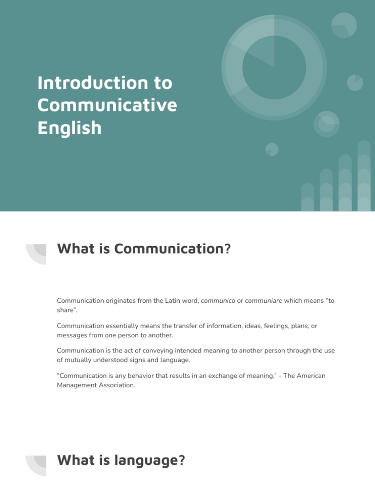 Introduction to Communicative English | PDF | Communication | Information
