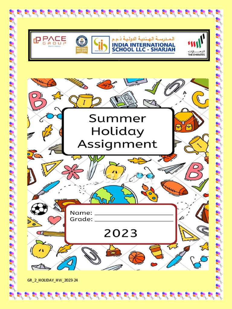 Grade 2 Holiday Homework 2023-24 | PDF