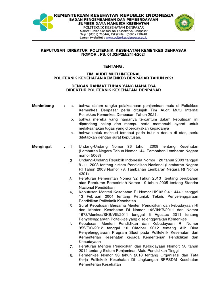 Contoh SK-Tim-AMI-2021 | PDF