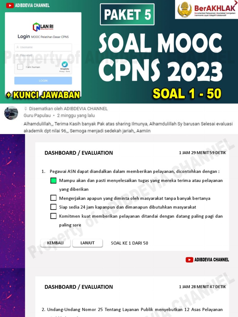 Paket 5 Soal Mooc Cpns 2023 | PDF