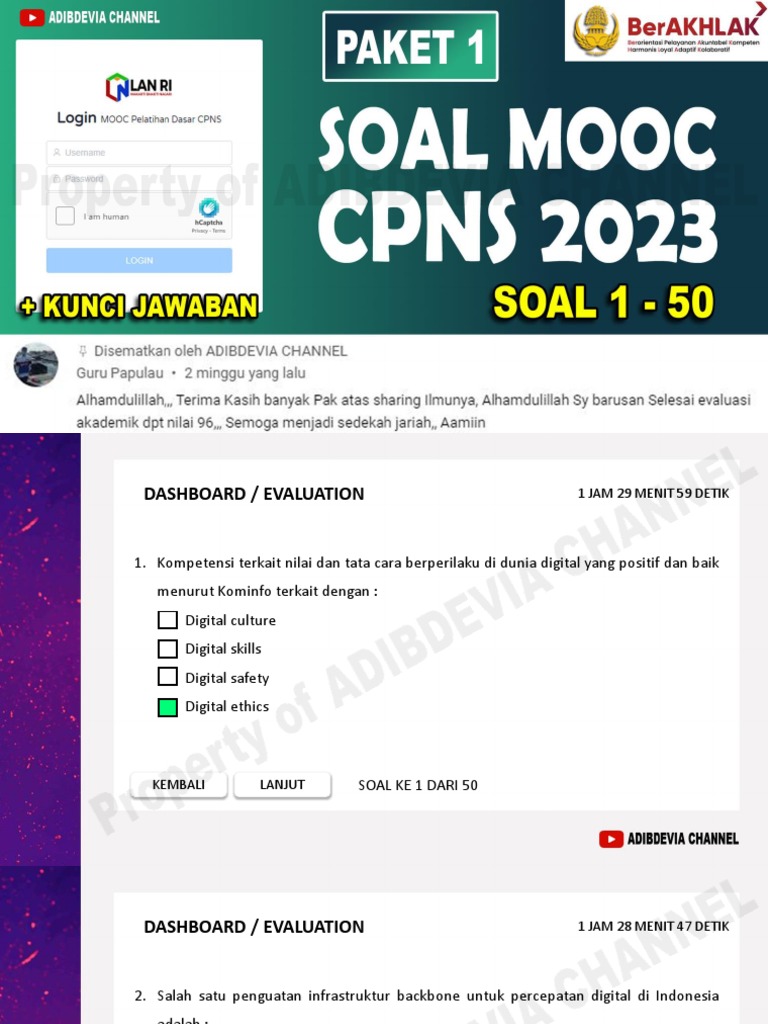 Paket 1 Soal Mooc Cpns 2023 | PDF