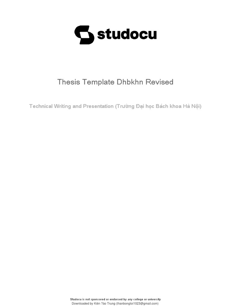 Thesis Template DHBKHN Revised | PDF