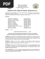 Barangay Resolution Authorizing The Municipal Treasurer To Collect Fees ...