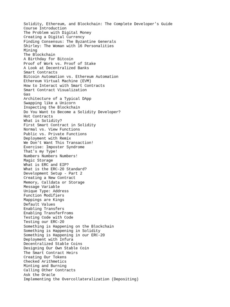 Solidity And Blockchain Developer Guide Pdf Computers Technology And Engineering