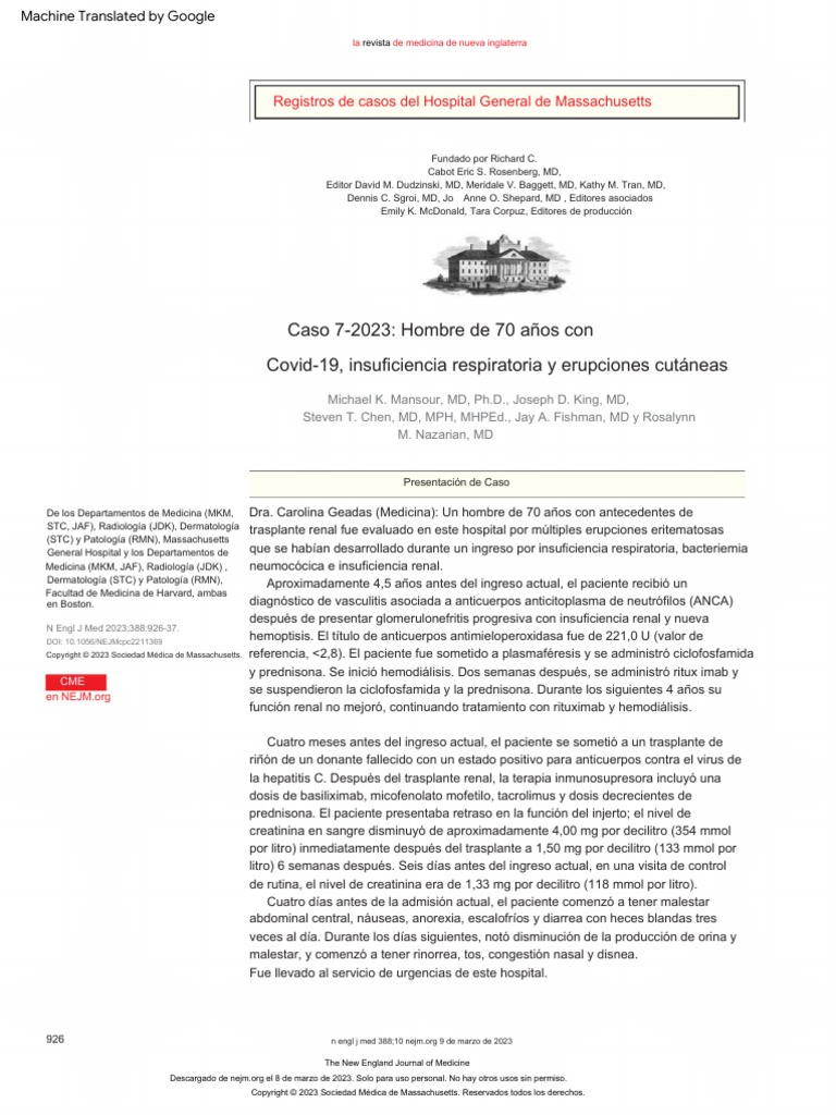 Caso Clinico NEJM Esp | PDF | Relaciones personales, crianza y ...