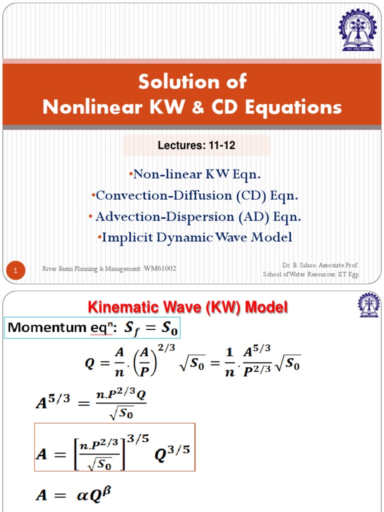 Lecture-11-12 WM61002 - Nonlinear KW &CDW Soln | PDF | Nonlinear System | Differential Equations