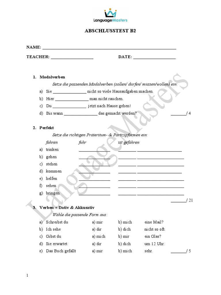 B2 Test Pdf