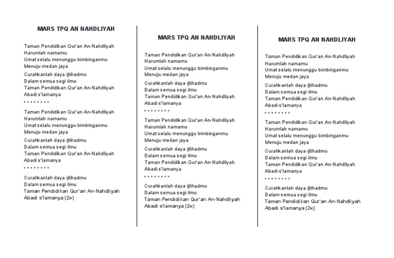 Mars TPQ An Nahdliyah | PDF
